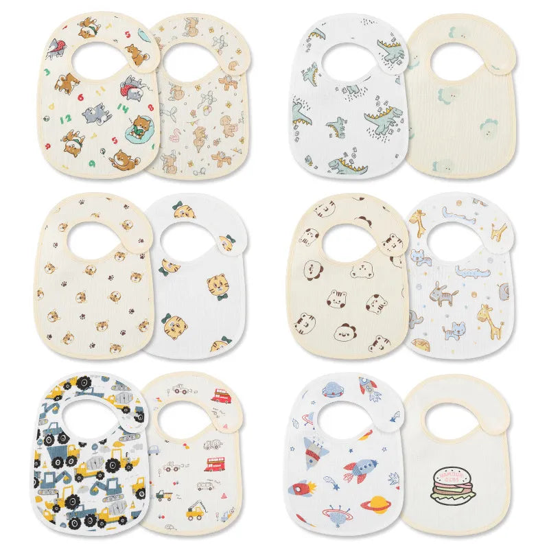2 Pieces Set Cute Waterproof Feeding Baby Bibs – MamaToddler
