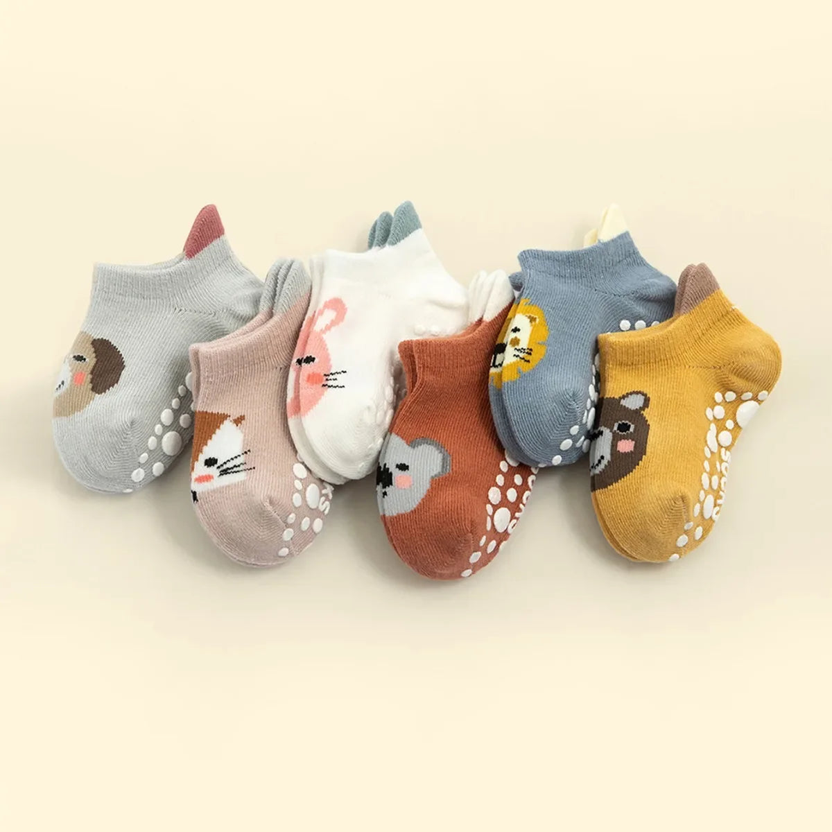 6 Pairs Cute Animals Anti-slip Cotton Baby Socks – MamaToddler
